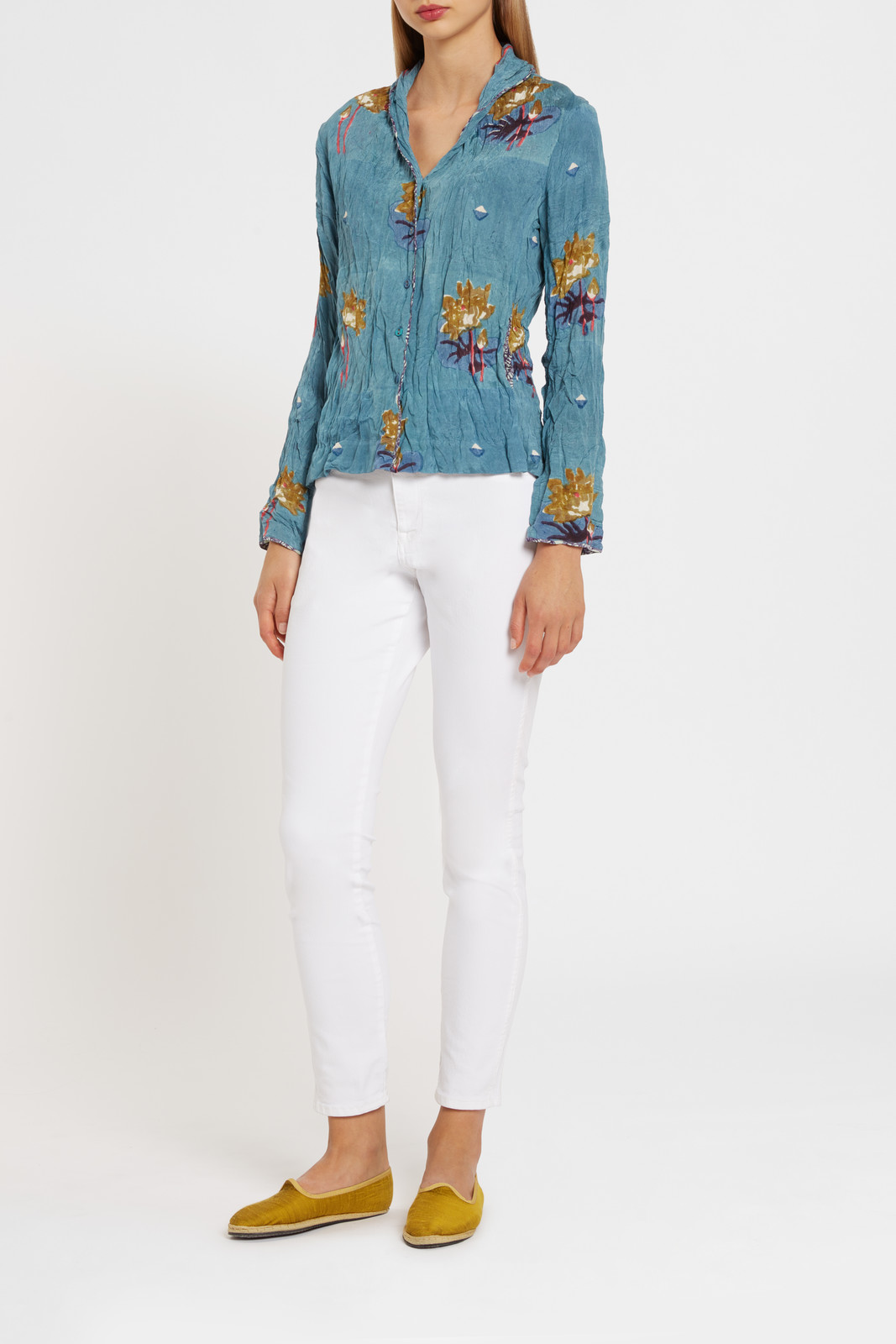 meda shirt loto flower celadon | Lisa Corti
