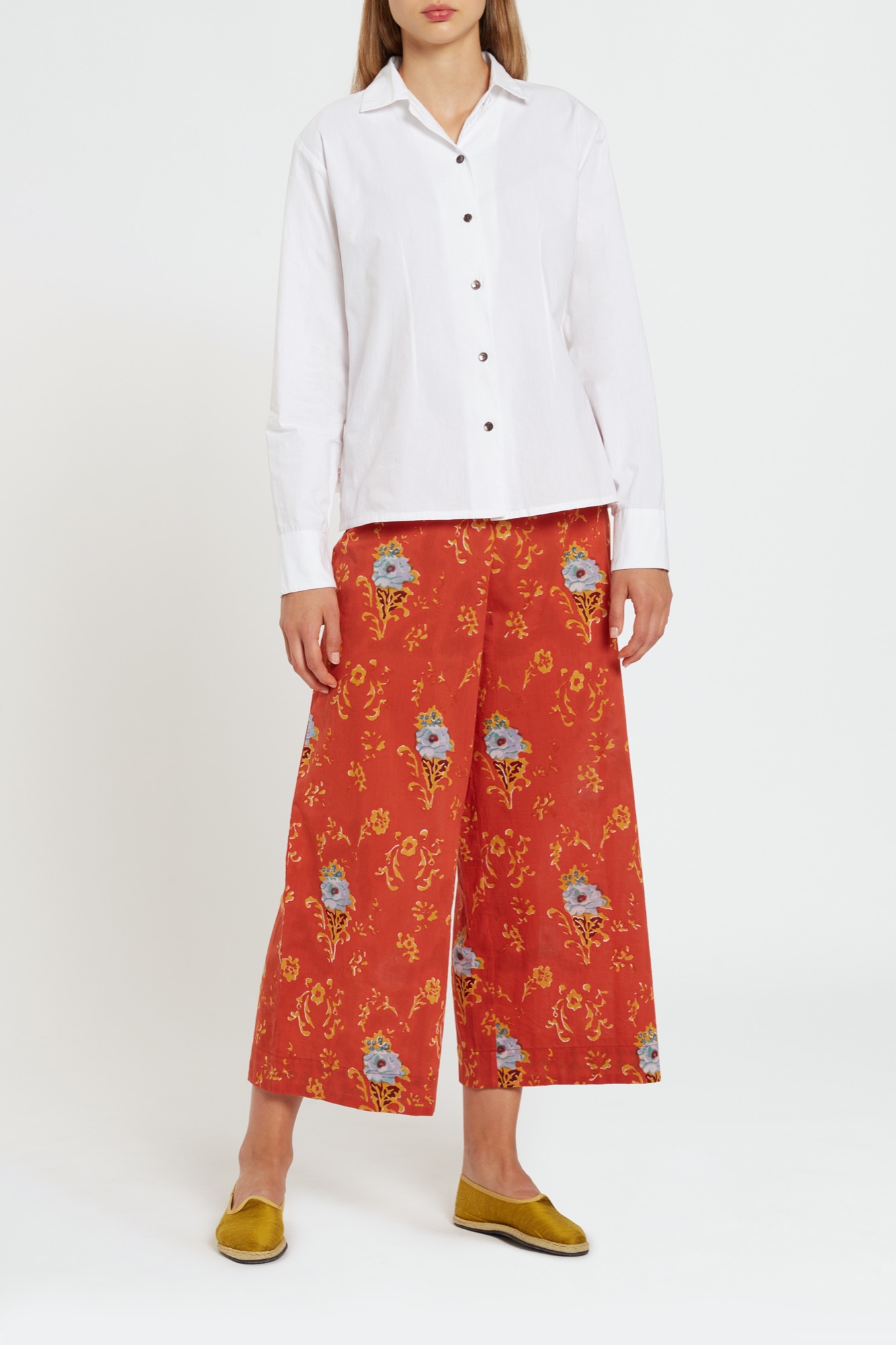 raza pants romantic flower rust | Lisa Corti